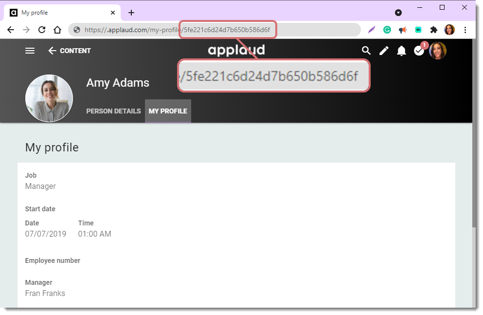 About the object ID – Applaud Support