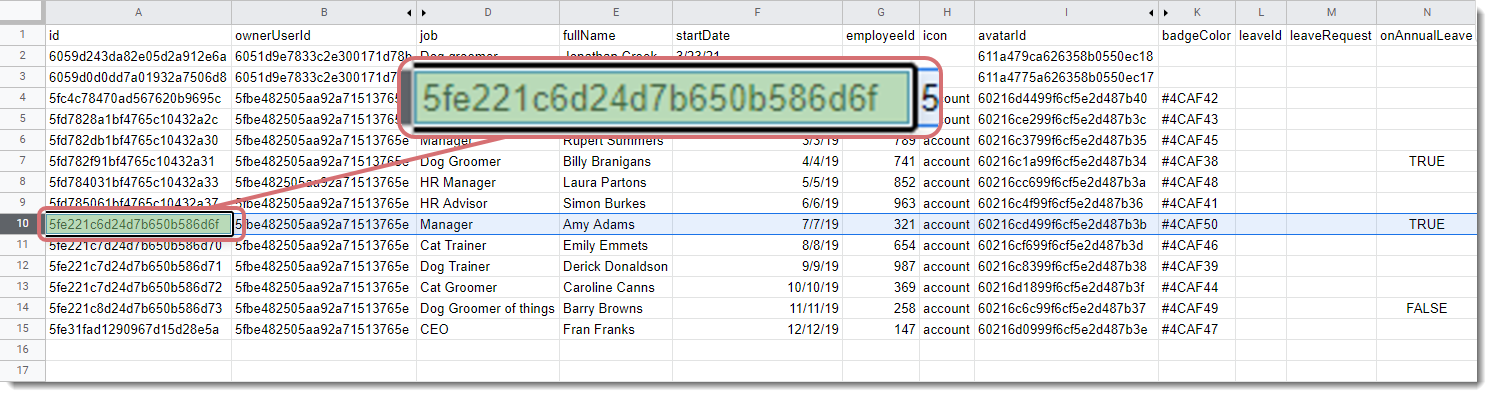 About the object ID – Applaud Support